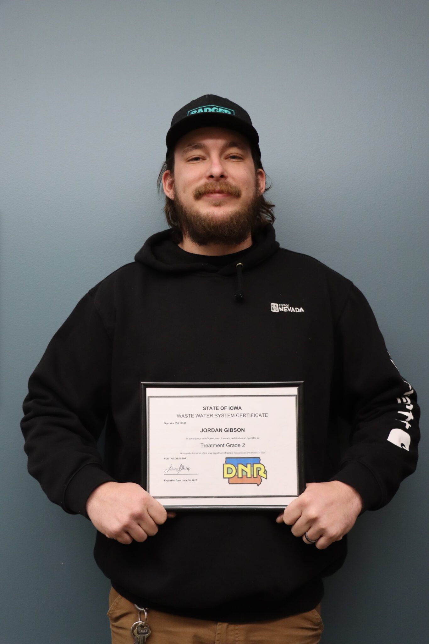 Gibson passes Grade 2 Wastewater Exam | City of Nevada, Iowa